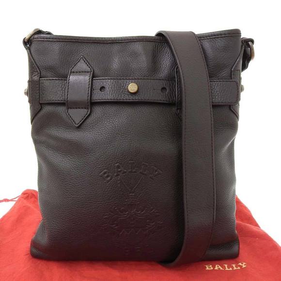 Bally | Bags | Ballybarry Logo Shoulder Bag Dark Brown Heley Gg Gf ...